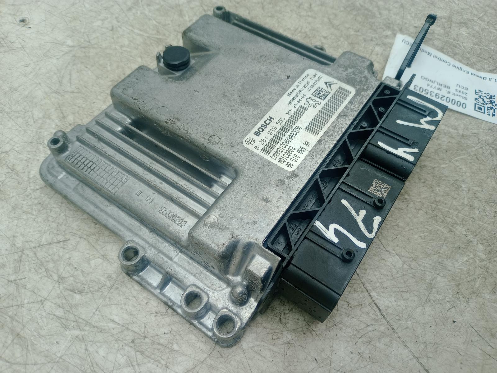 CITROEN BERLINGO ENGINE Control Module Ecu 1.5 Diesel 9851888980 Mk3 ...